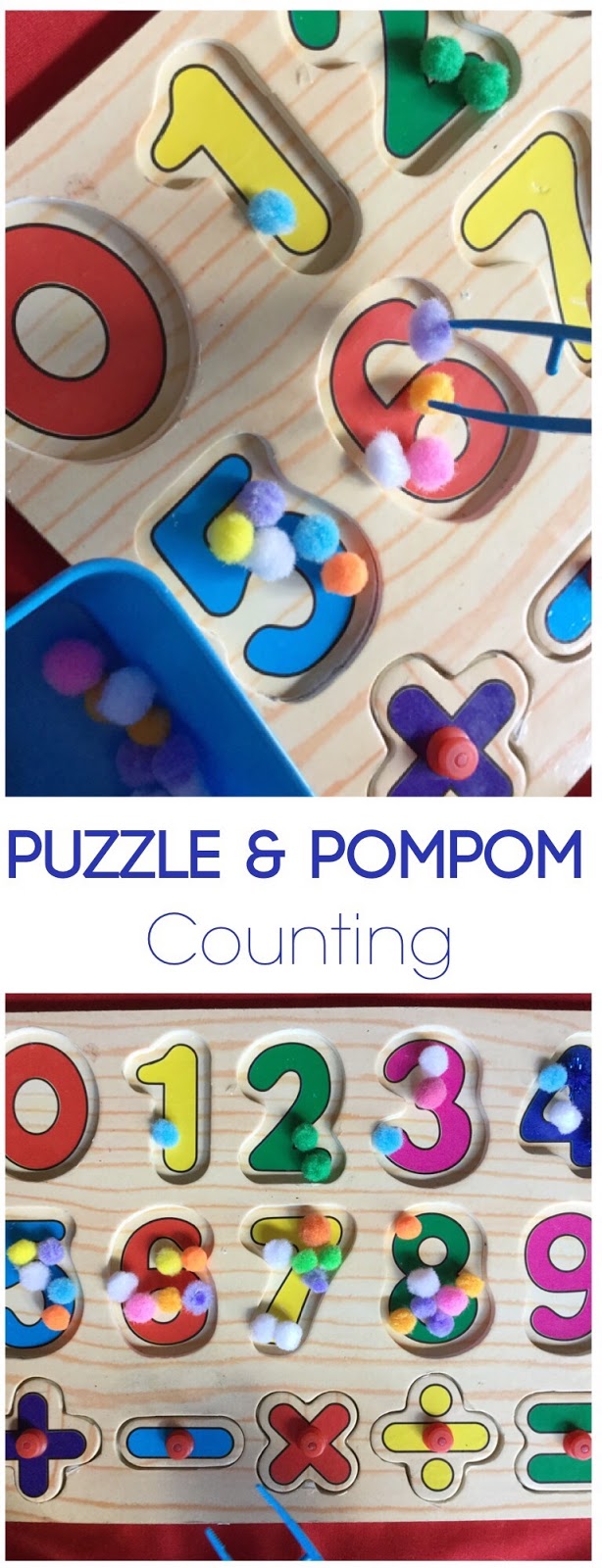 Puzzle & Pom Pom Counting Activity | testing