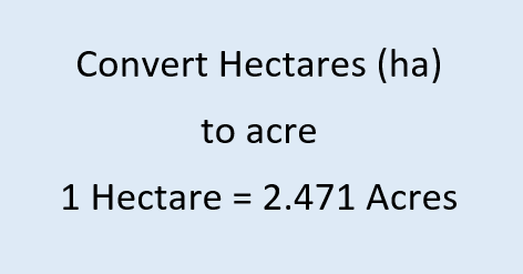 Convert Hectare (ha) to acres | Land Area Unit Converter