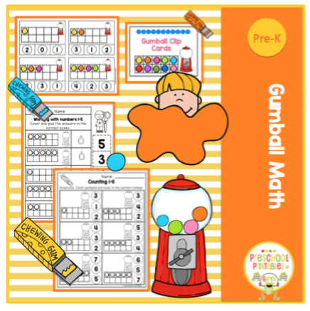 Gumball Math ~ Preschool Printables