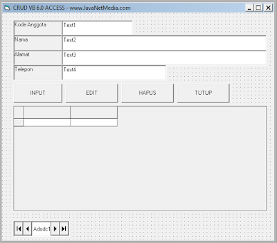 Membuat Crud Vb 6.0 Database Access - Java Media Kita