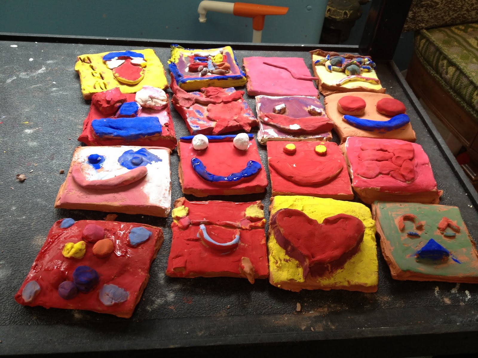 Art on your Sleeve: a PYP art blog: 1st grade clay tiles