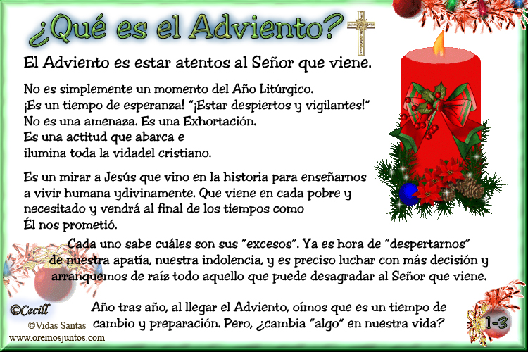 Vidas Santas: Que es el Adviento?