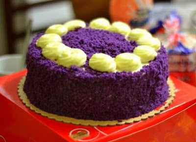 Charming Cake: Red Ribbon Ube Cake