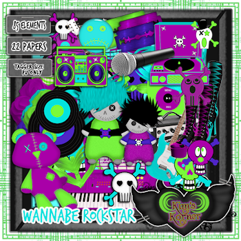 Digital Junque' Emporium: Kims Korner has new Emo kit "Wannabe Rockstar"