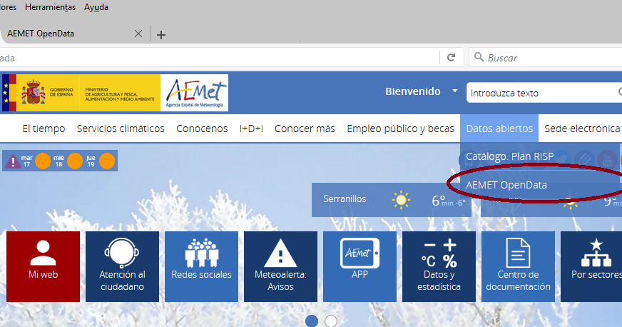 Mapas y gráficos climatológicos: Usando AEMET OpenData