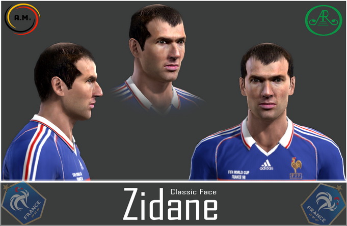pes-modif: Pes 2013 Zinedine Zidane Classic face by Alireza11