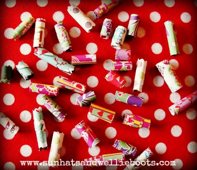 Sun Hats & Wellie Boots: Beads made from Recycled Wrapping Paper
