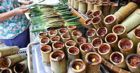 Culturally diverse: Rice in Bamboo tube