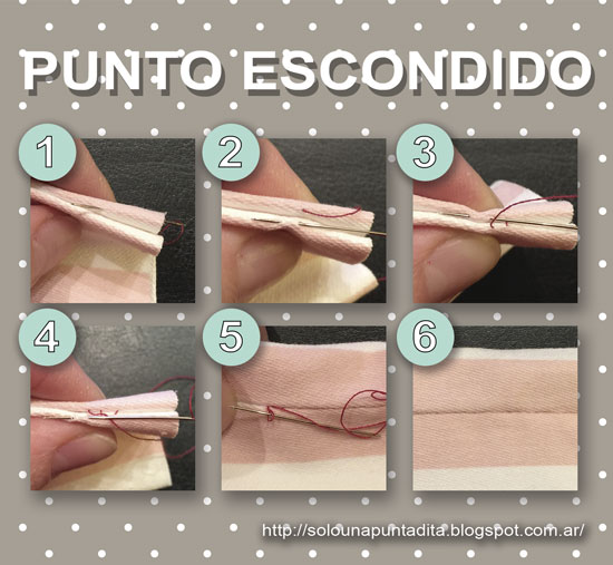 Sólo una puntadita...: Empezamos a coser: Punto Escondido