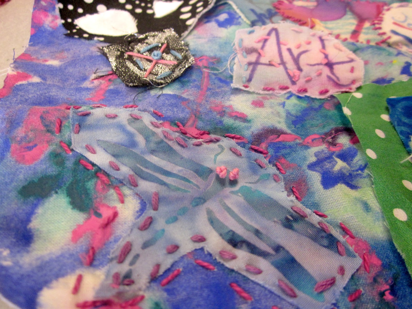 Art is Basic-- Art Teacher Blog: Fabric Collages