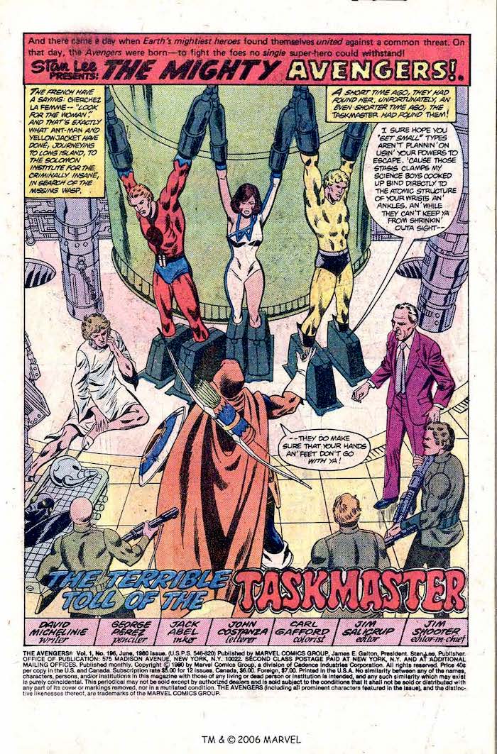 Avengers #196 - 1st Taskmaster - Pencil Ink