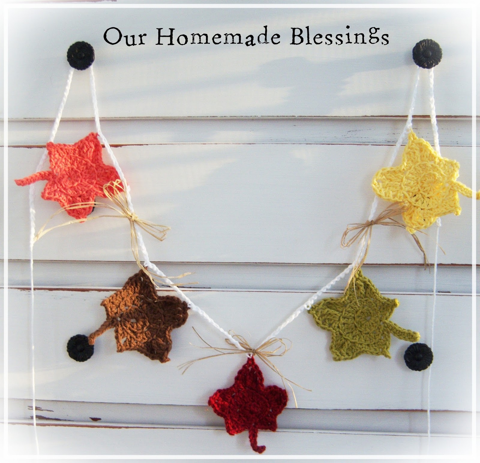 Shoregirl's Creations: Crochet Leaf Garland