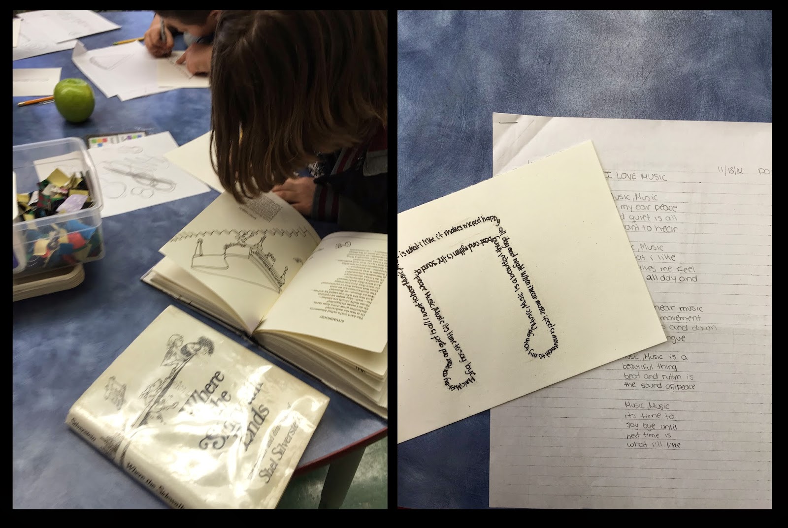 Organized Chaos: An Elementary School Art Room: 5th Grade Visual Poetry!