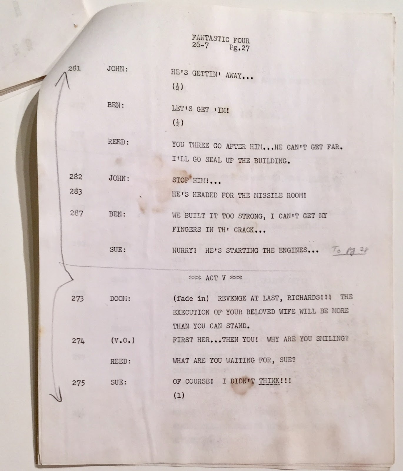 Animation Collection: Original Production Animation Script from ...