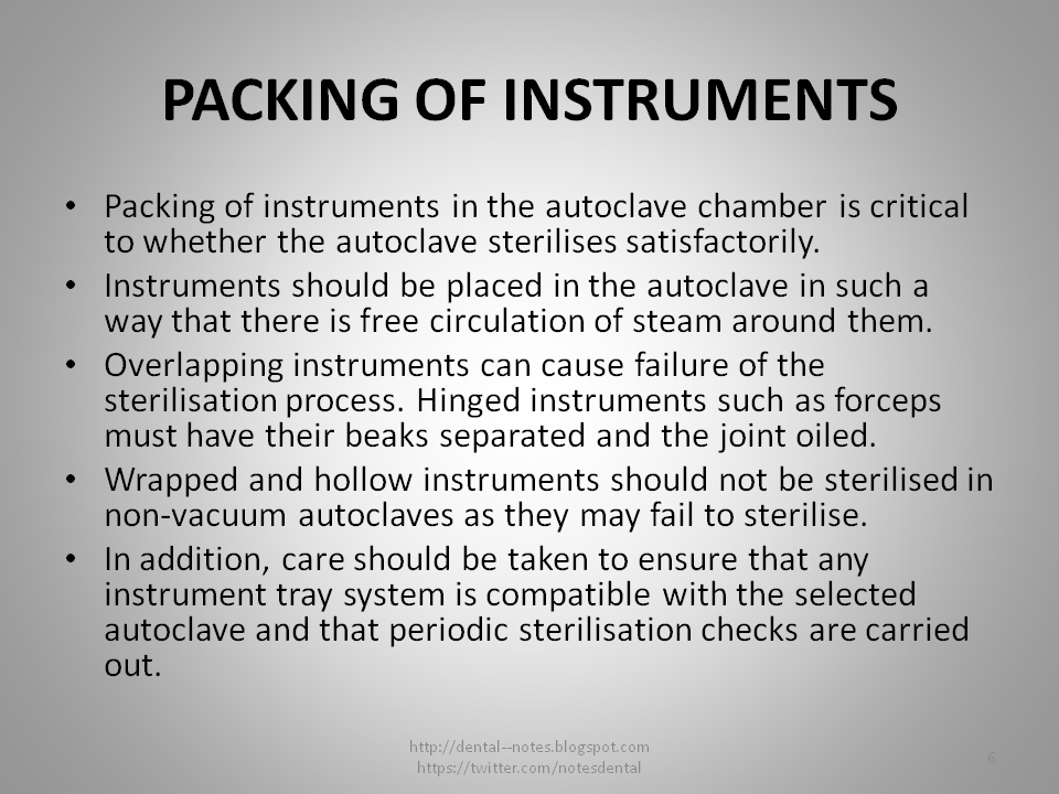 Dental Notes: Autoclave NOTES