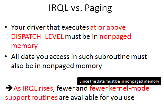 井民全觀點 (Jing's Perspective): [driver] IRQL in Operation