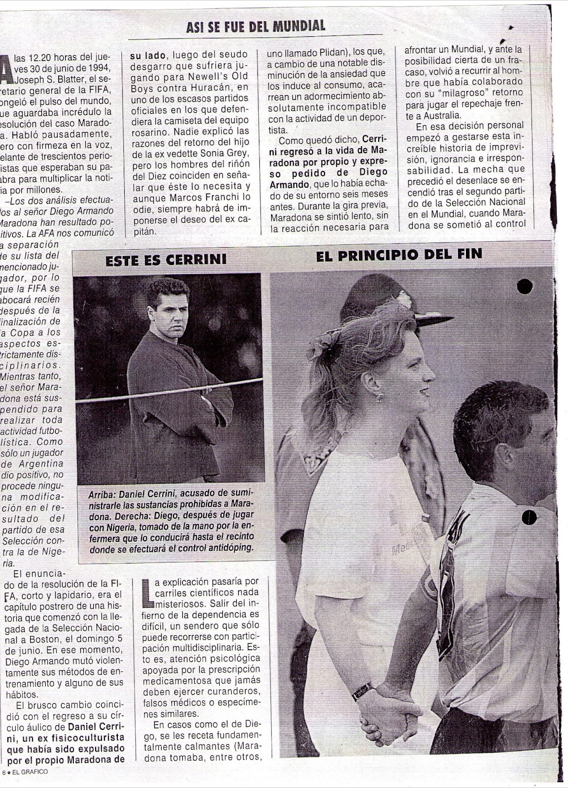 EL DOPING DE D10S: MARADONA Y EL DÓPING DEL '94