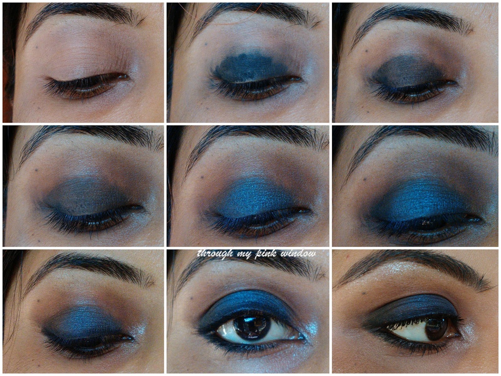Blue Smokey Eyes Easy Step by Step Tutorial | Midnight Blue Smokey Eyes ...