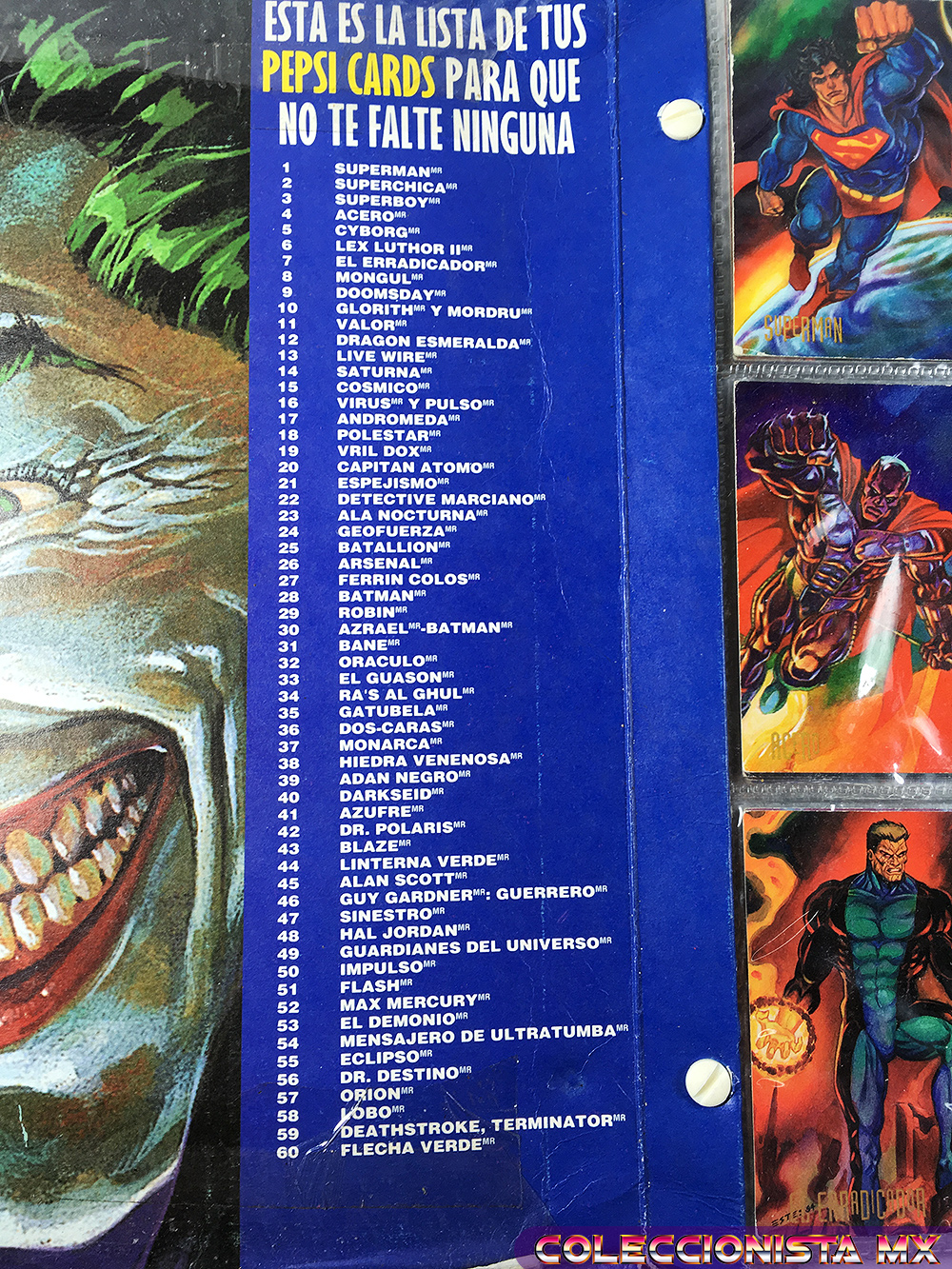 Pepsi Cards - Álbum DC Comics (1996) - Coleccionista MX