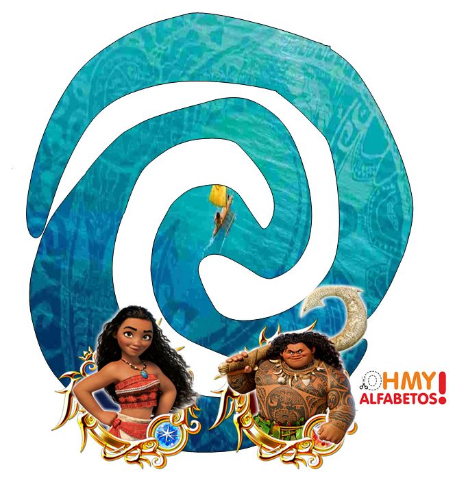 Alfabeto de Moana y Maui con la Fuente de Moana. - Oh my Alfabetos!