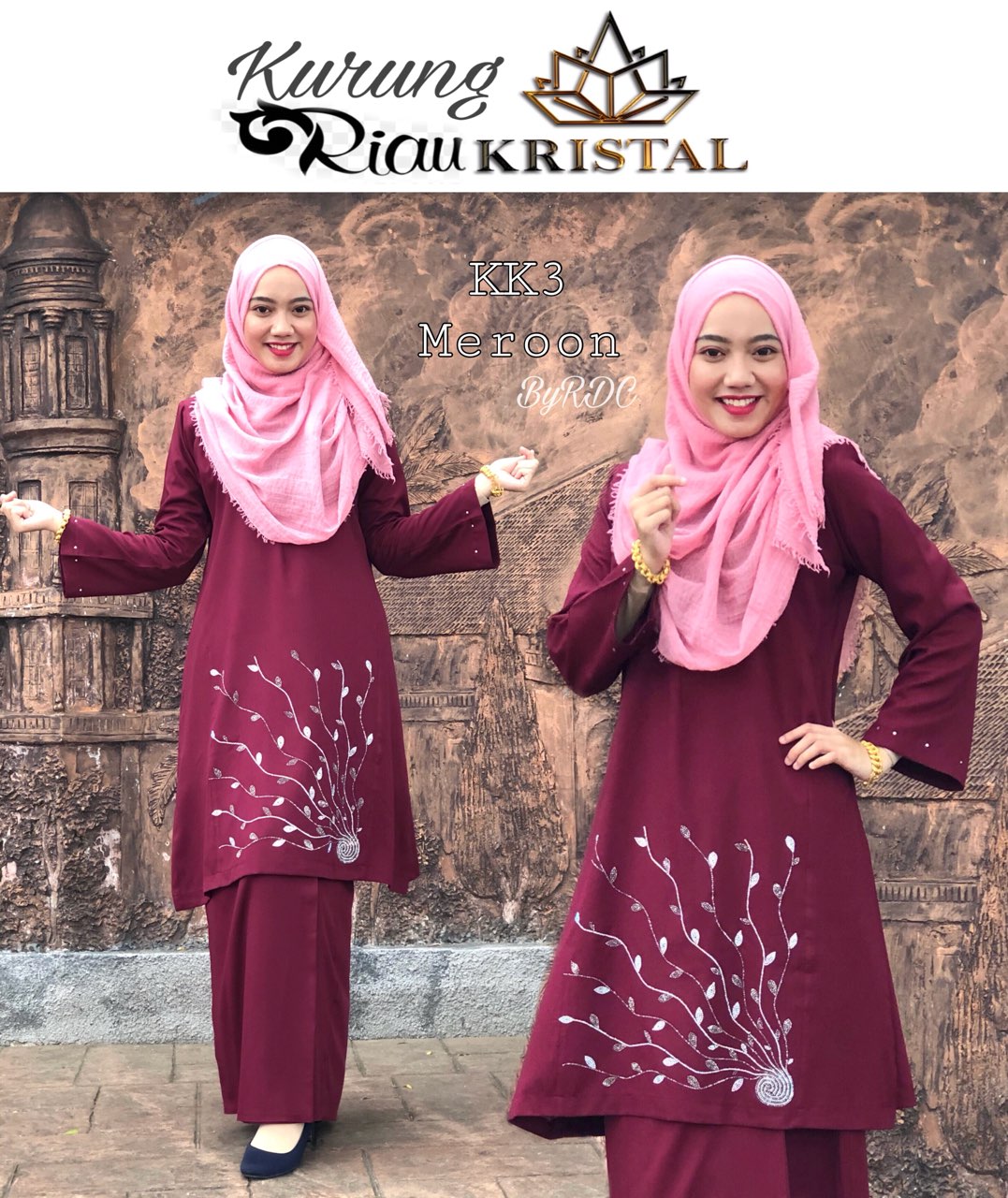 KOLEKSI PAKAIAN MUSLIMAH: KURUNG RIAU KRISTAL (RAMA)