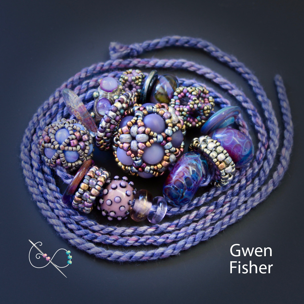 gwenbeads: Strand of Purple Beaded Beads