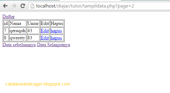 Membuat halaman paging dengan php