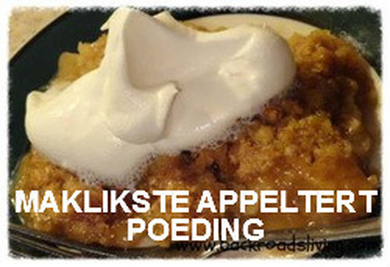 In en om die huis: MAKLIKSTE APPELTERT POEDING