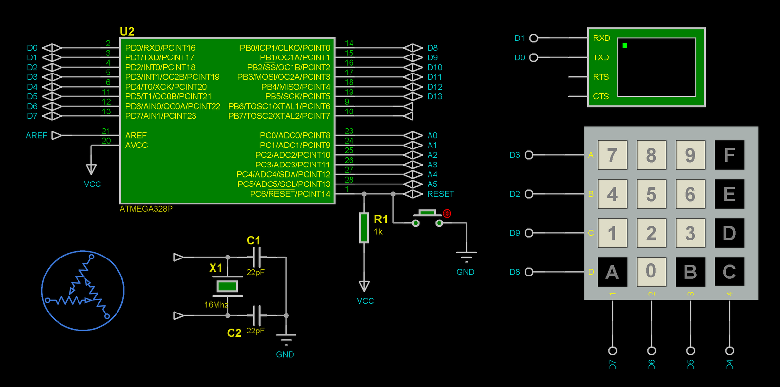 Electrónica y circuitos: Simulación de manejo de keypads (teclados) en ...