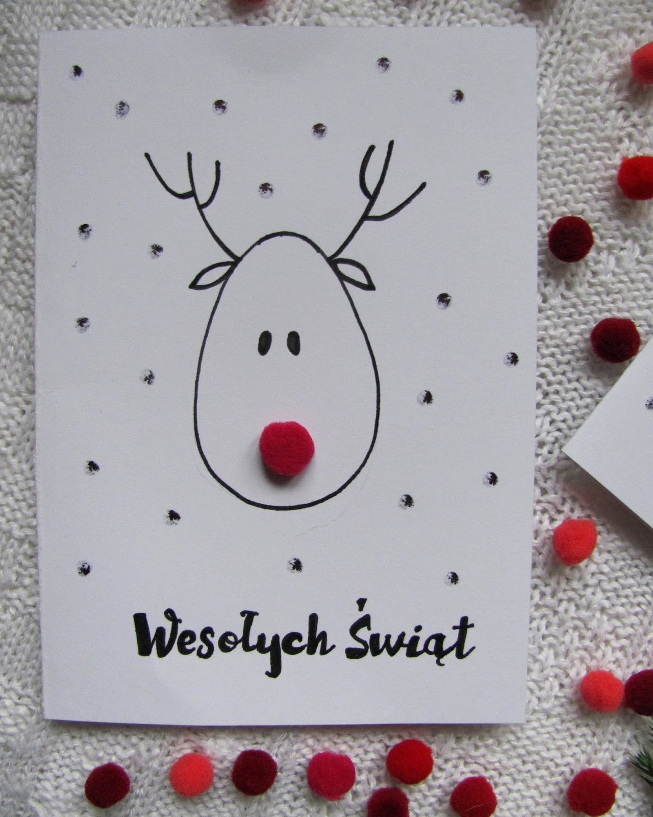 Komoda Pomysłów: Świąteczne kartki DIY - renifery