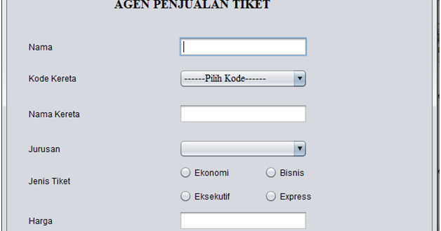 BELAJAR PROGRAM: Program Tiket Kereta Api