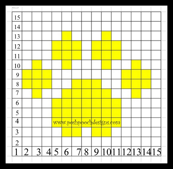 Posh Pooch Designs : Paw Print Graph Coaster Free Crochet Pattern and ...