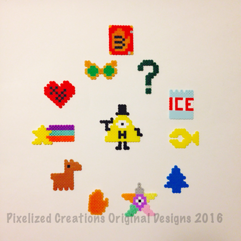 The Girl Gamer: 8-Bit Art: Gravity Falls Custom Fused Bead Art Sets