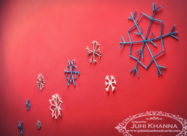 Juhi's Handmade Cards: Handmade plastic straw snowflake tutorial