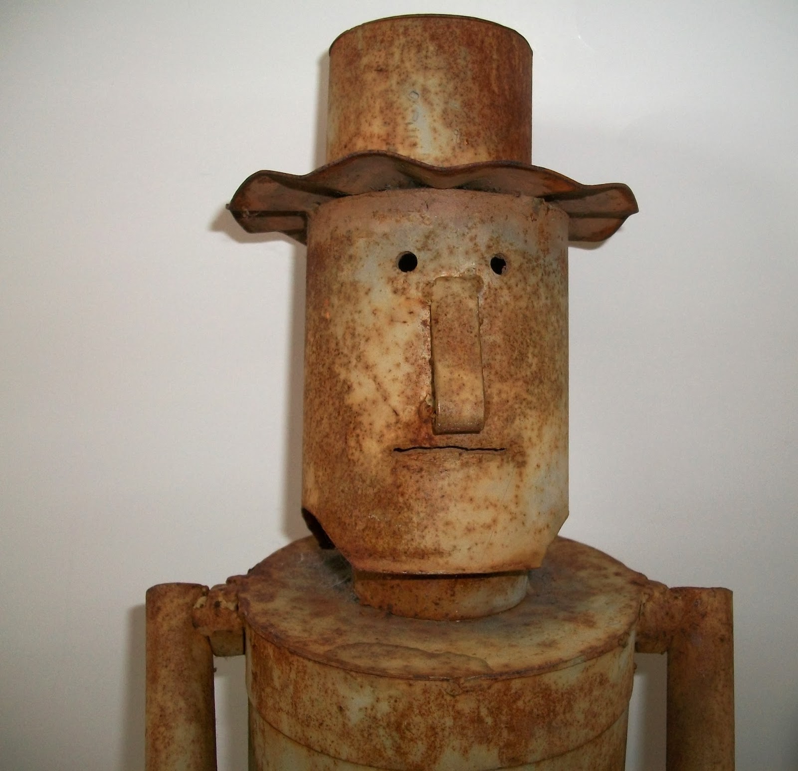 Dull Tool Dim Bulb: Vintage Folk Art Sculpture Muffler Man of Metal and ...