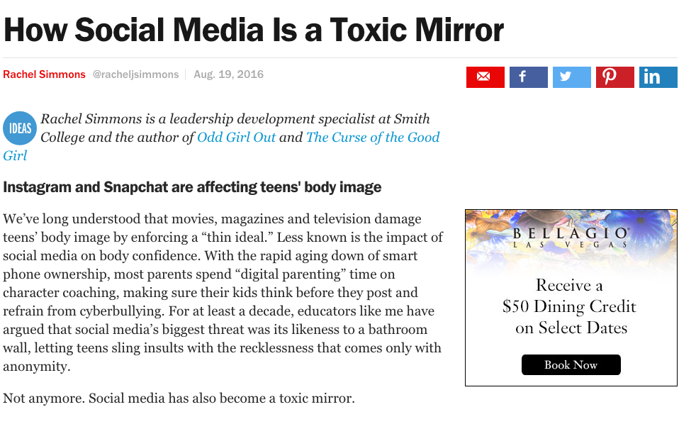 Body Image Through the Decades: Mass Media and Social Media