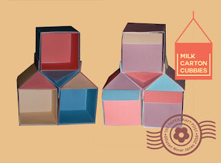 The Papercraft Post: Mini Milk Carton Desktop Storage System