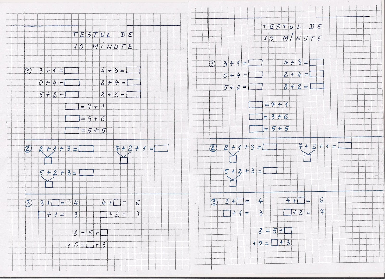 Teste la matematică