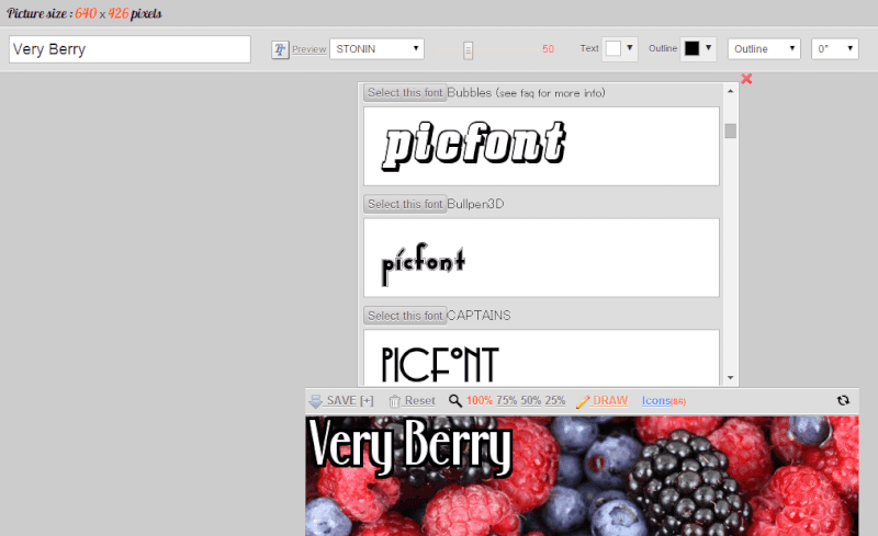豊富なフォントで画像に文字入れが出来るサイト PICFONT ~ Webstjam