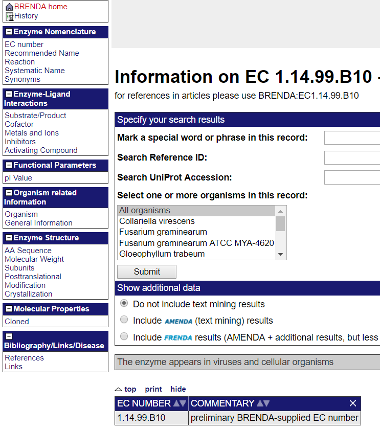 Bomxuan868: Searching fungi enzyme using BRENDA - tra cứu enzyme