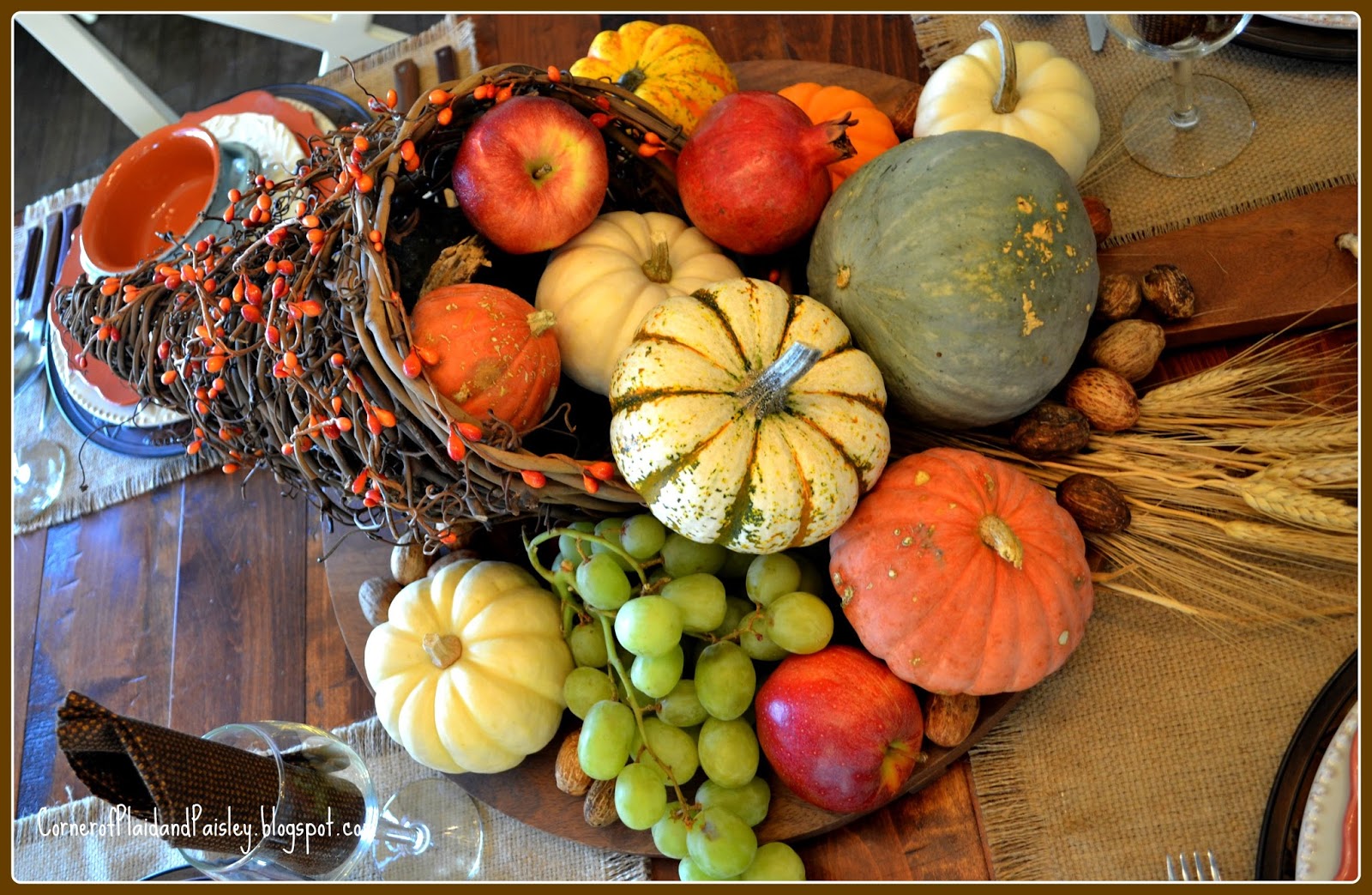 A Thanksgiving Cornucopia - Corner of Plaid and Paisley