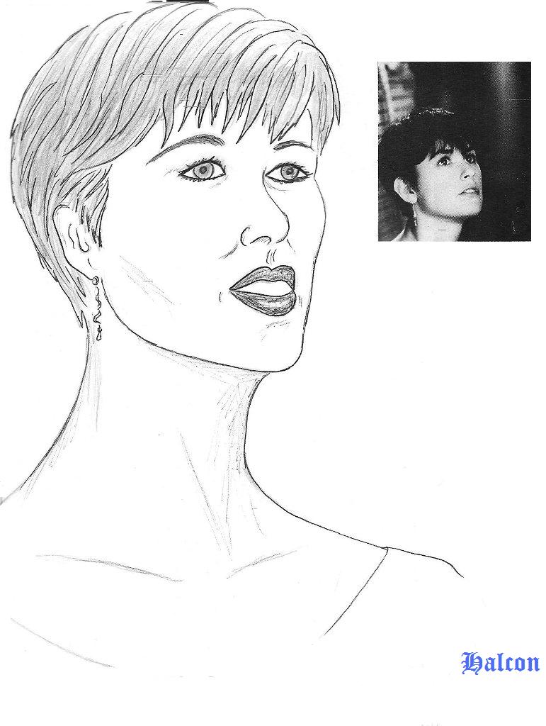 Drawn Famous Women: DEMI MOORE