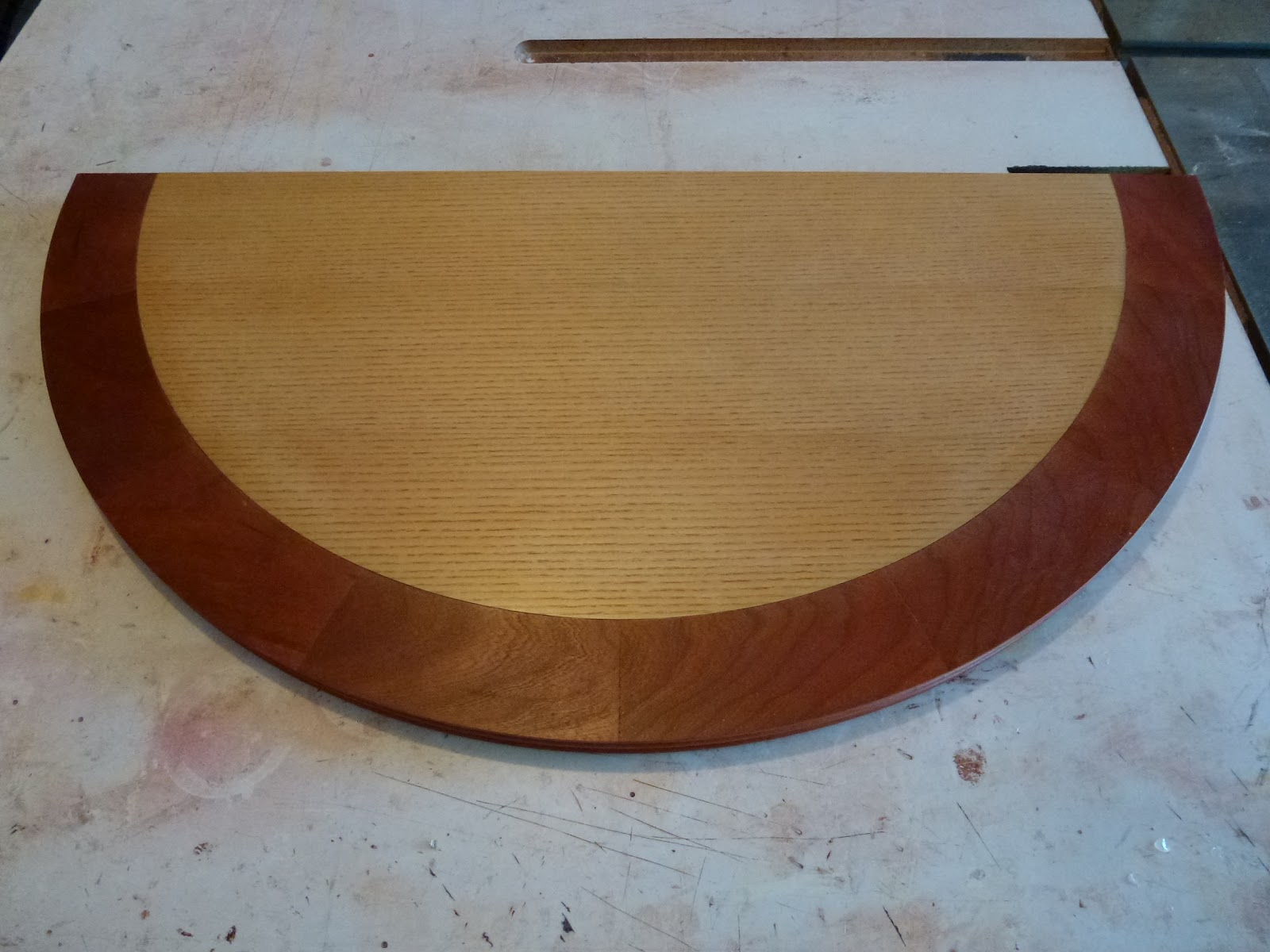 Fine Wood Finishing: Semi-Circle Table Using Reclaimed Wood