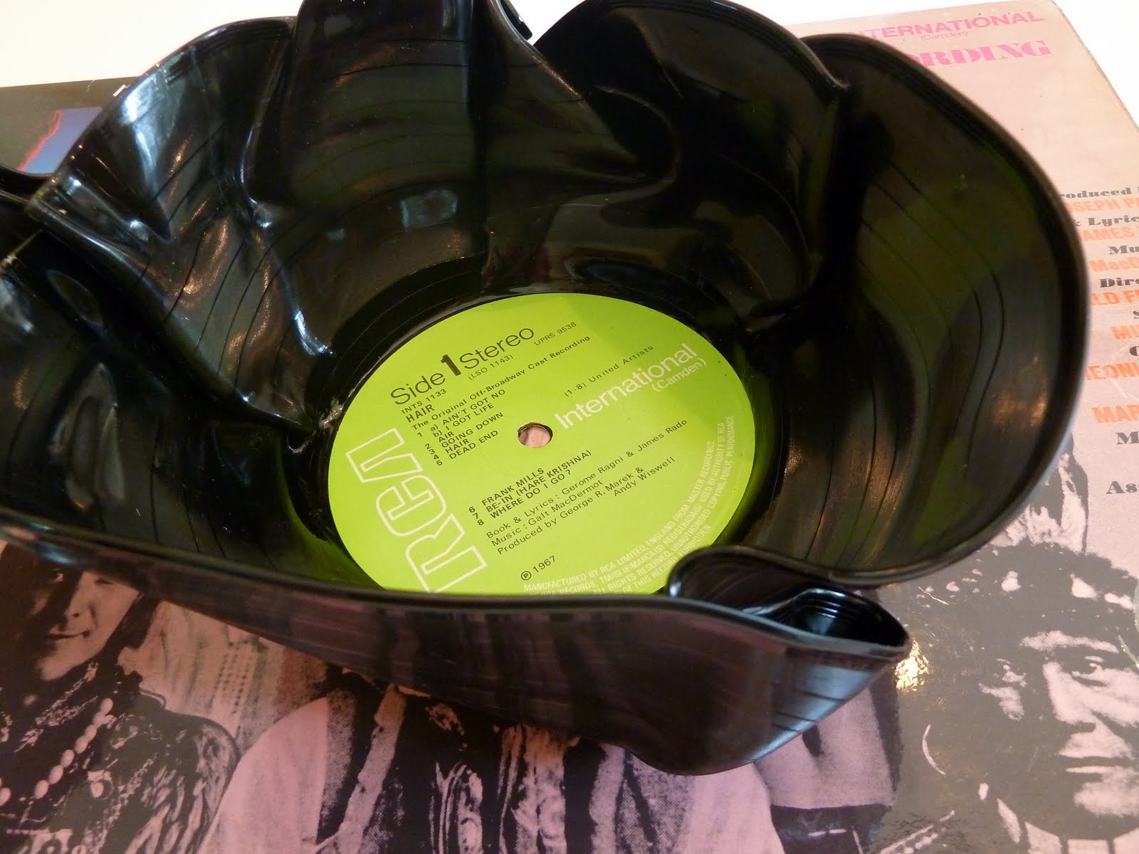 mom starting from scratch: Upcycled Vinyl Records into Funky Bowls