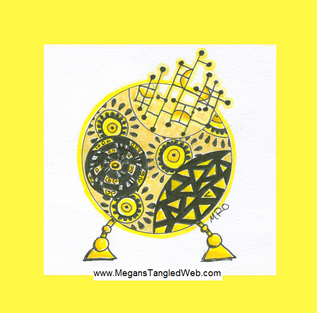 Megan's Tangled Web: "Sparky" (Yellow Circle Tangle)