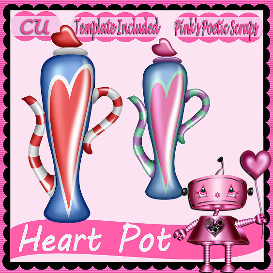 Pink's Poetic Scraps: New - Heart Throne & Pot