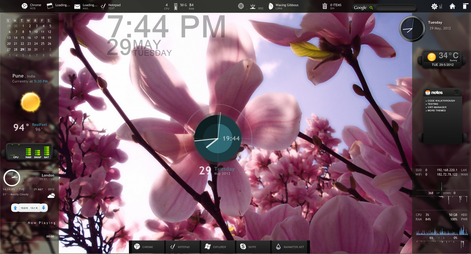I started something: Desktop Customization using rainmeter