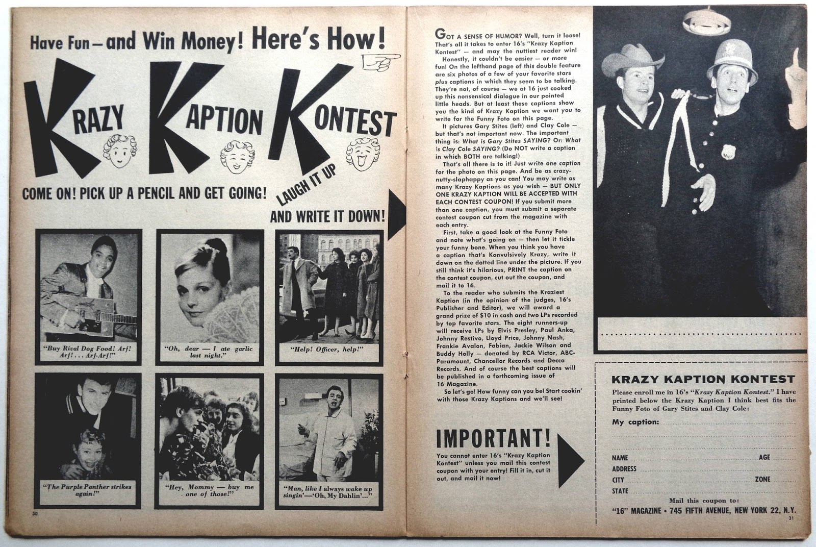 Past Print: 16 Magazine / November / 1960