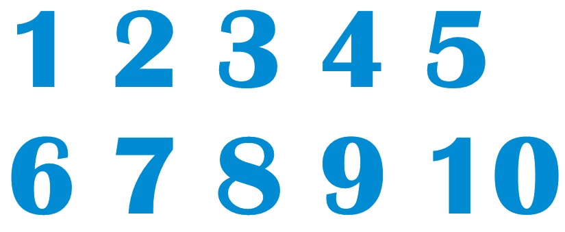 Dinero y yo: Números del 1 al 10 color azul