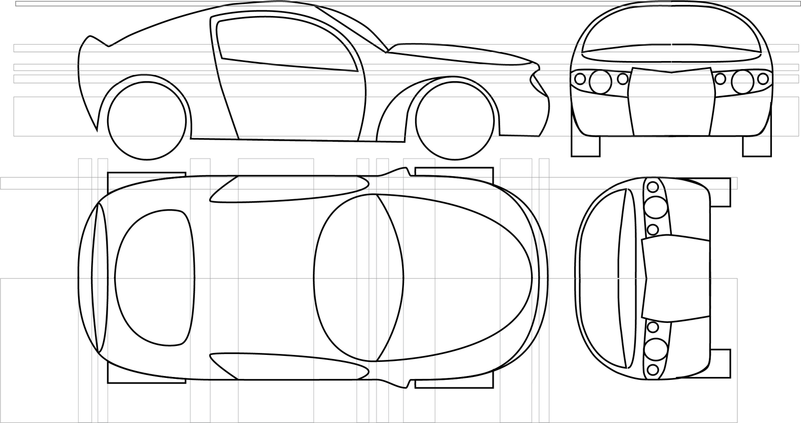 Orthographic Projection Car